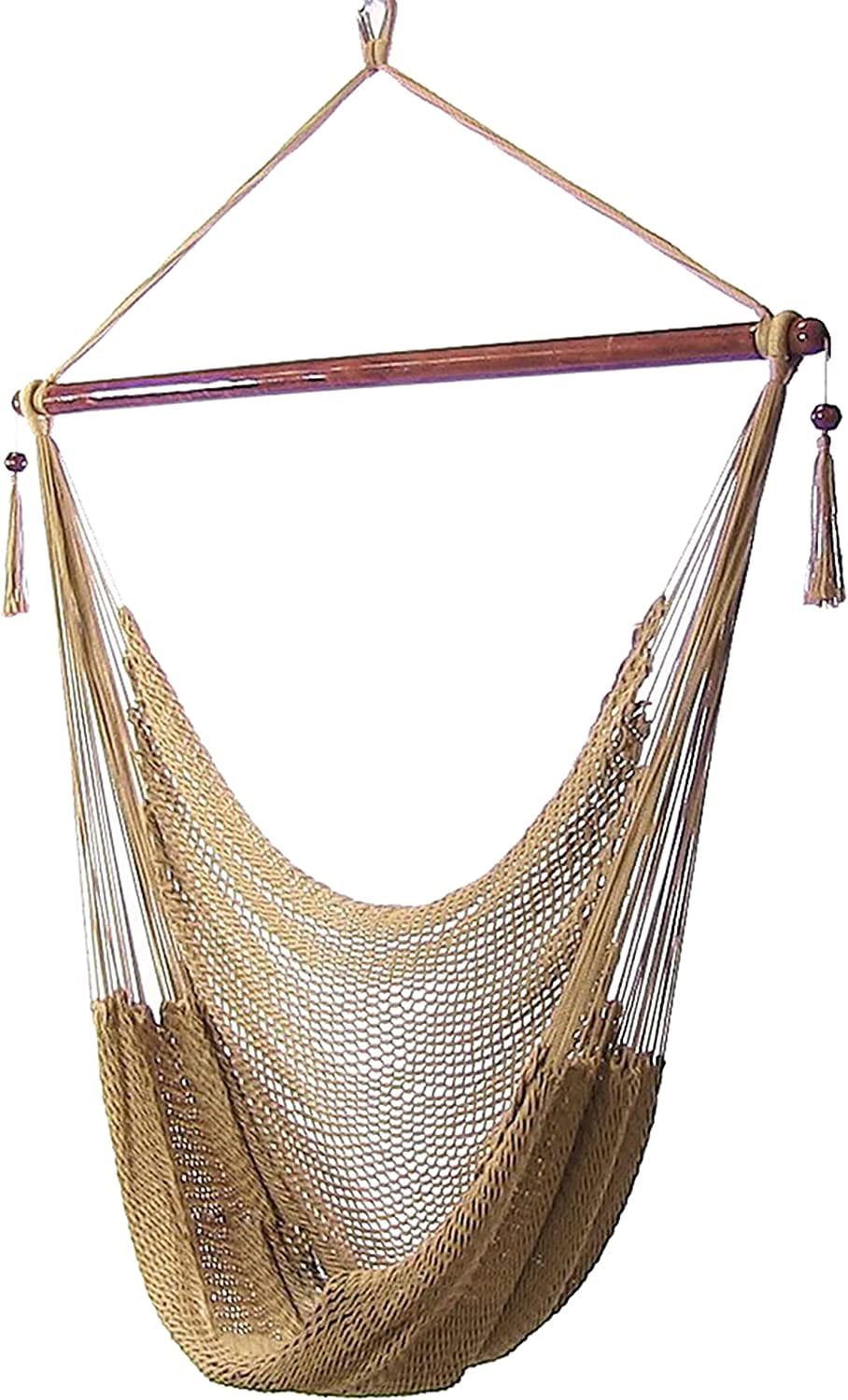 XL Outdoor Hammock Chair Swing – Caribbean Tan Hanging Reading Chair ...