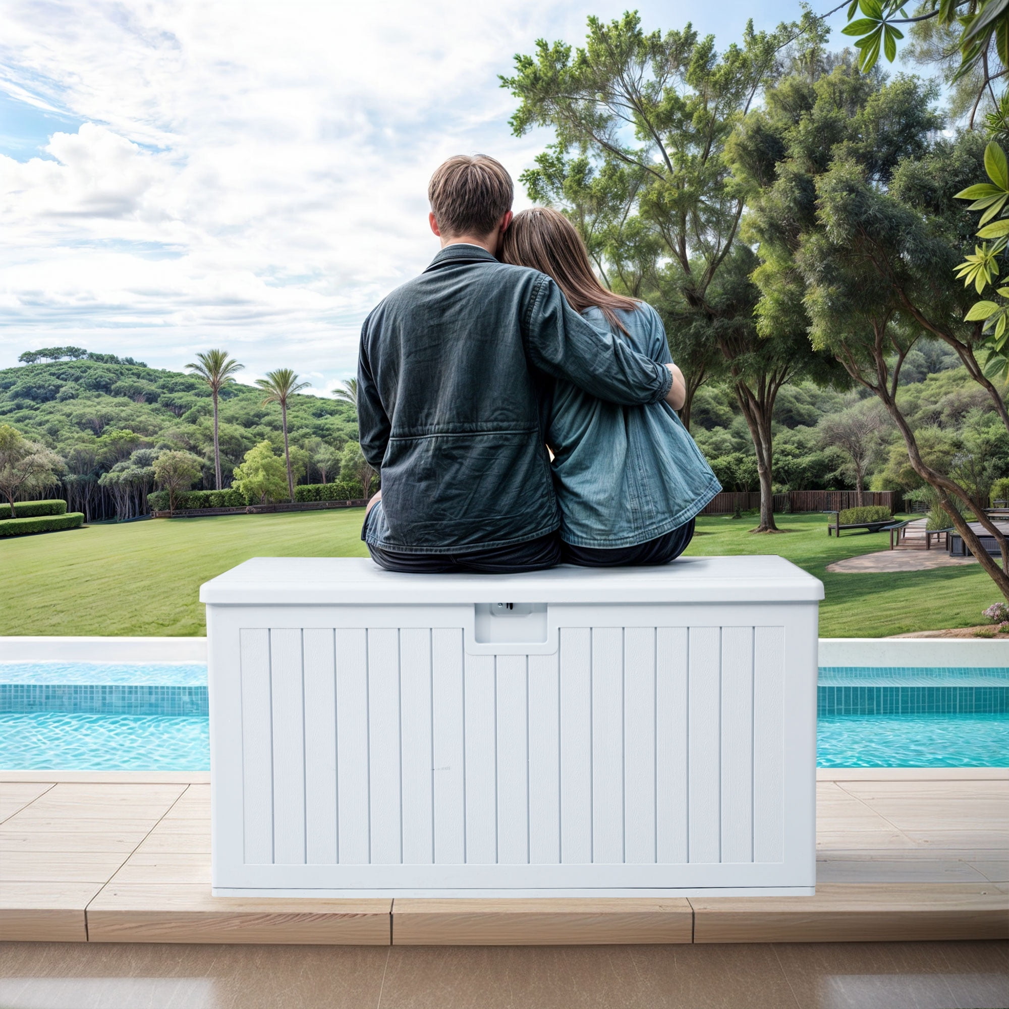 ‎XL Outdoor Storage Patio Box, Capacity 150 Gallons, Storage Patio Deck ...