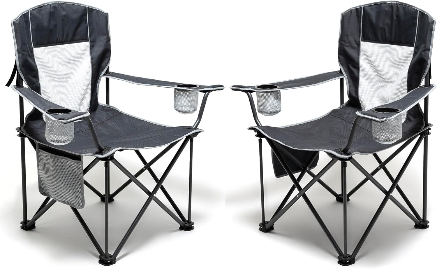 XL Oversized Camping Chair 2 Pack, Folding Camp Chairs for Adults Heavy Duty Big Tall 300 LBS ...