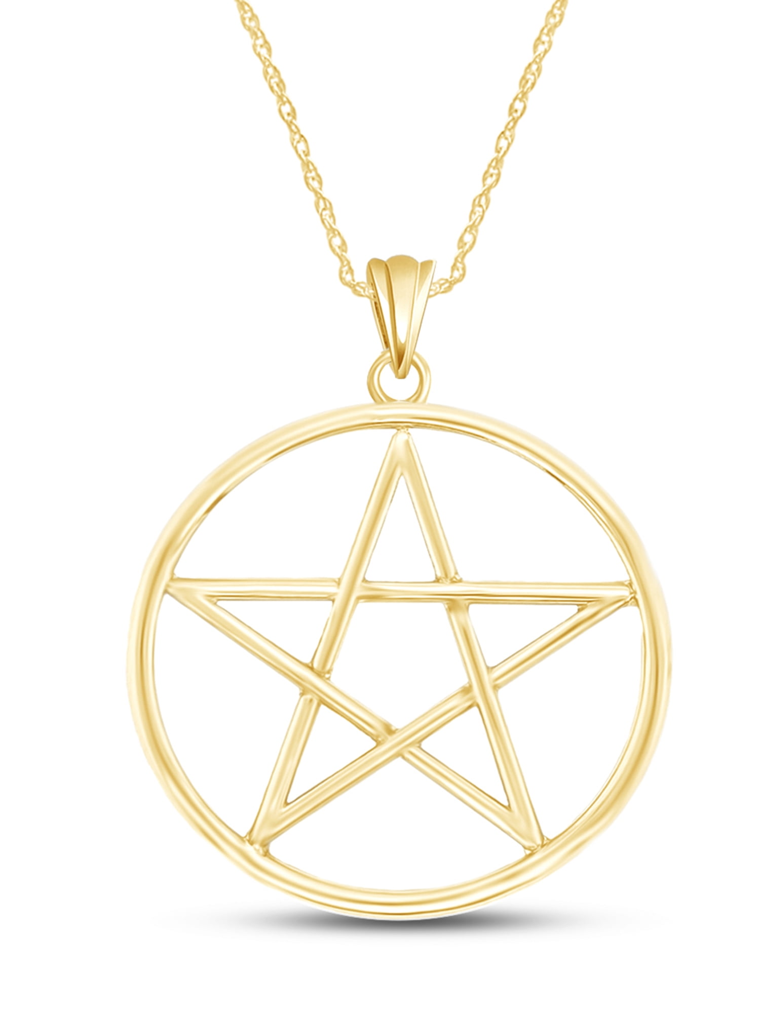 AFFY XL Pentagram Pendant Necklace In 14K Yellow Gold Plated 925 ...