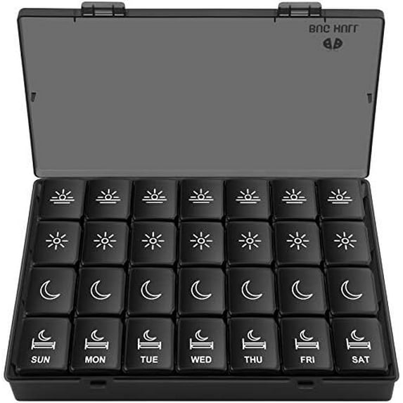 XL Pill Organizer 4 Times a Day, Large Weekly Pill Box for Travelling ...