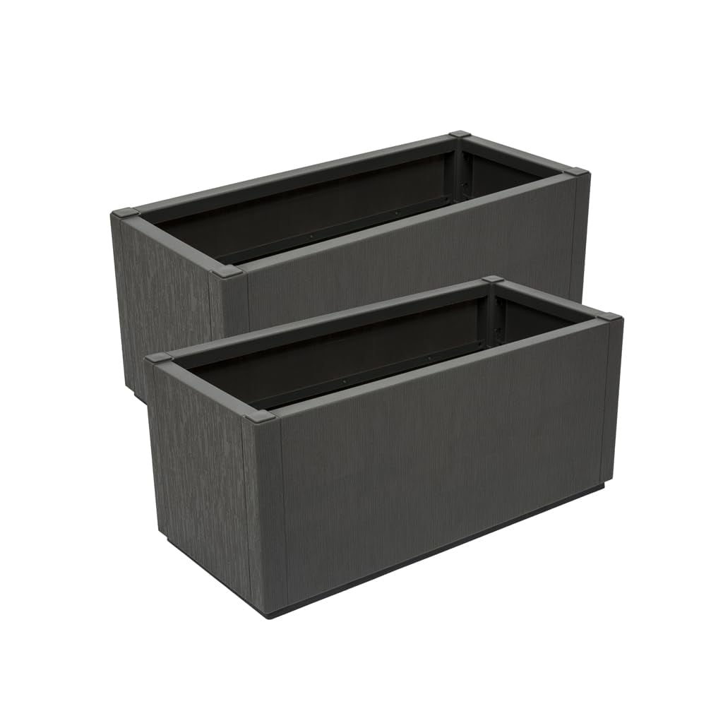 XL Planter Box Flower box in textured design made of plastic in ...