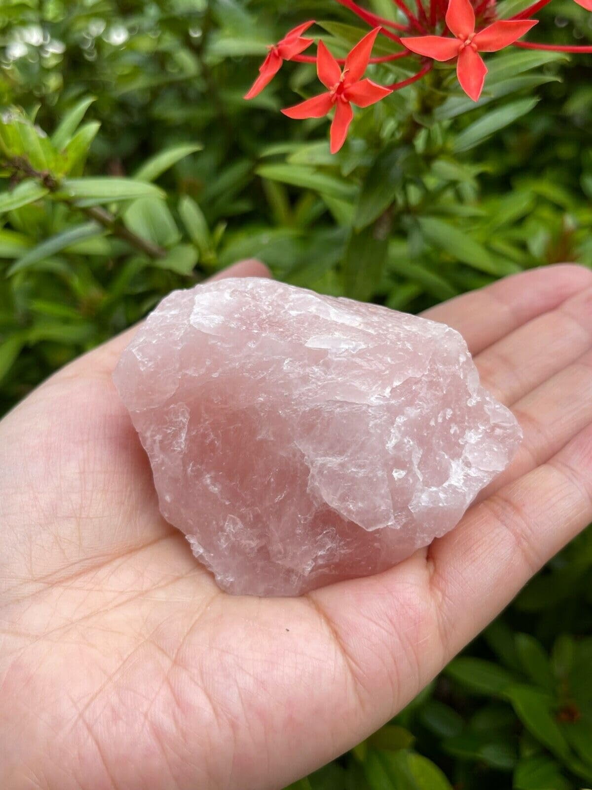XL Raw Rose Quartz, 3-4" Natural Rose Quartz Stone, Rough Rose Quartz ...