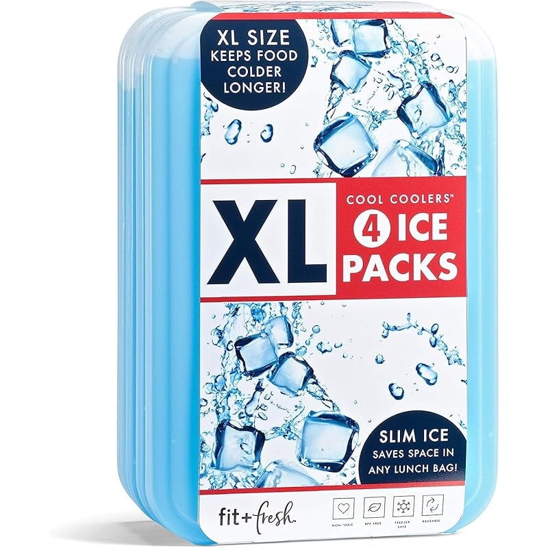 XL Reusable Ice Pack by Fit + Fresh – Slim, Compact Design for Lunch ...