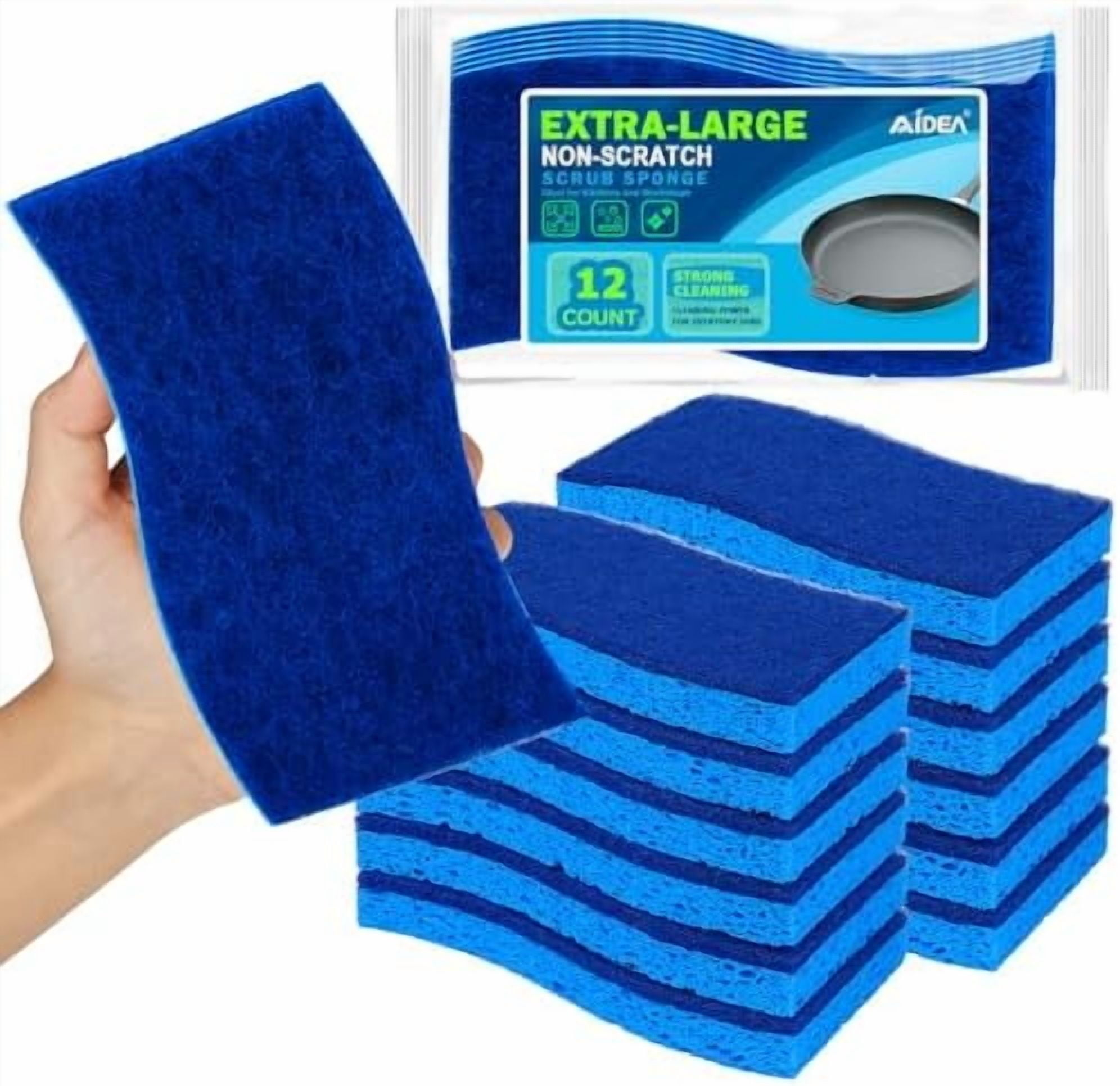 XL Scrub Sponges Non-Scratch 12Count, Extra Large Sponges Kitchen ...