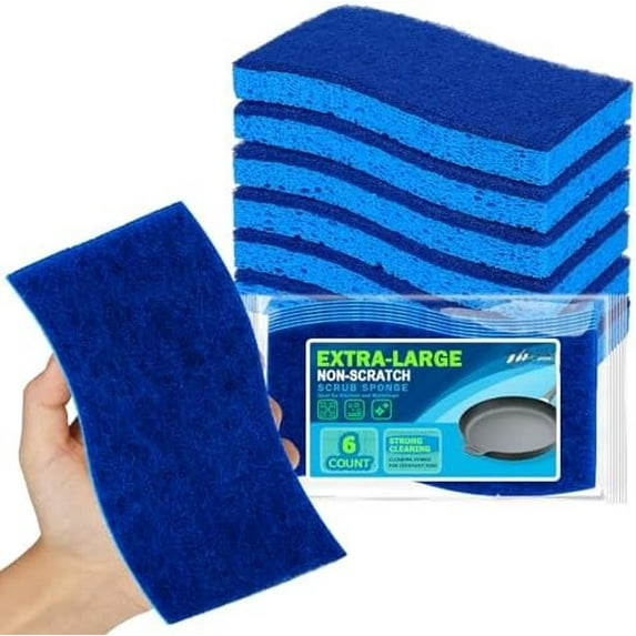 XL Scrub Sponges Non-Scratch 6Count, Extra Large Sponges Kitchen ...