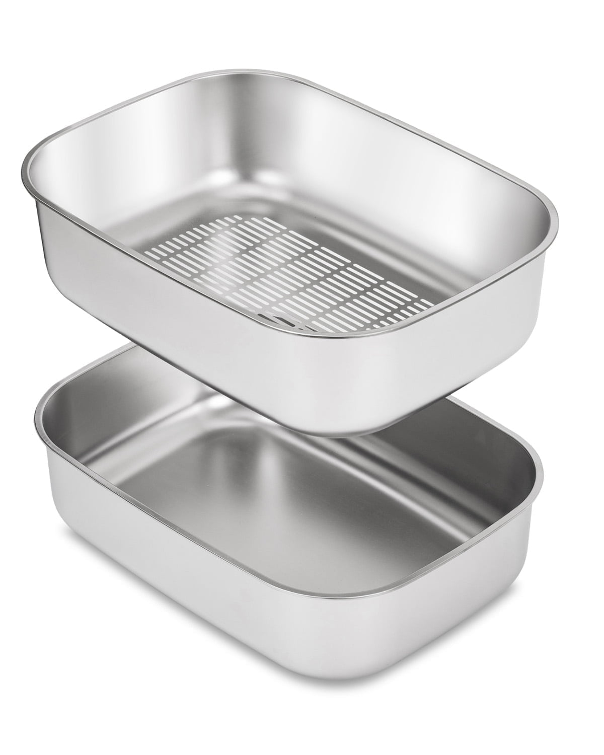 Furrbby, XL Sifting Litter Box, Stainless Steel, 22.8"x16.1"x6.5 ...