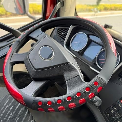 XL Size 17.5-18 in Race Grip Steering Wheel Cover for Semi Truck, Fits ...
