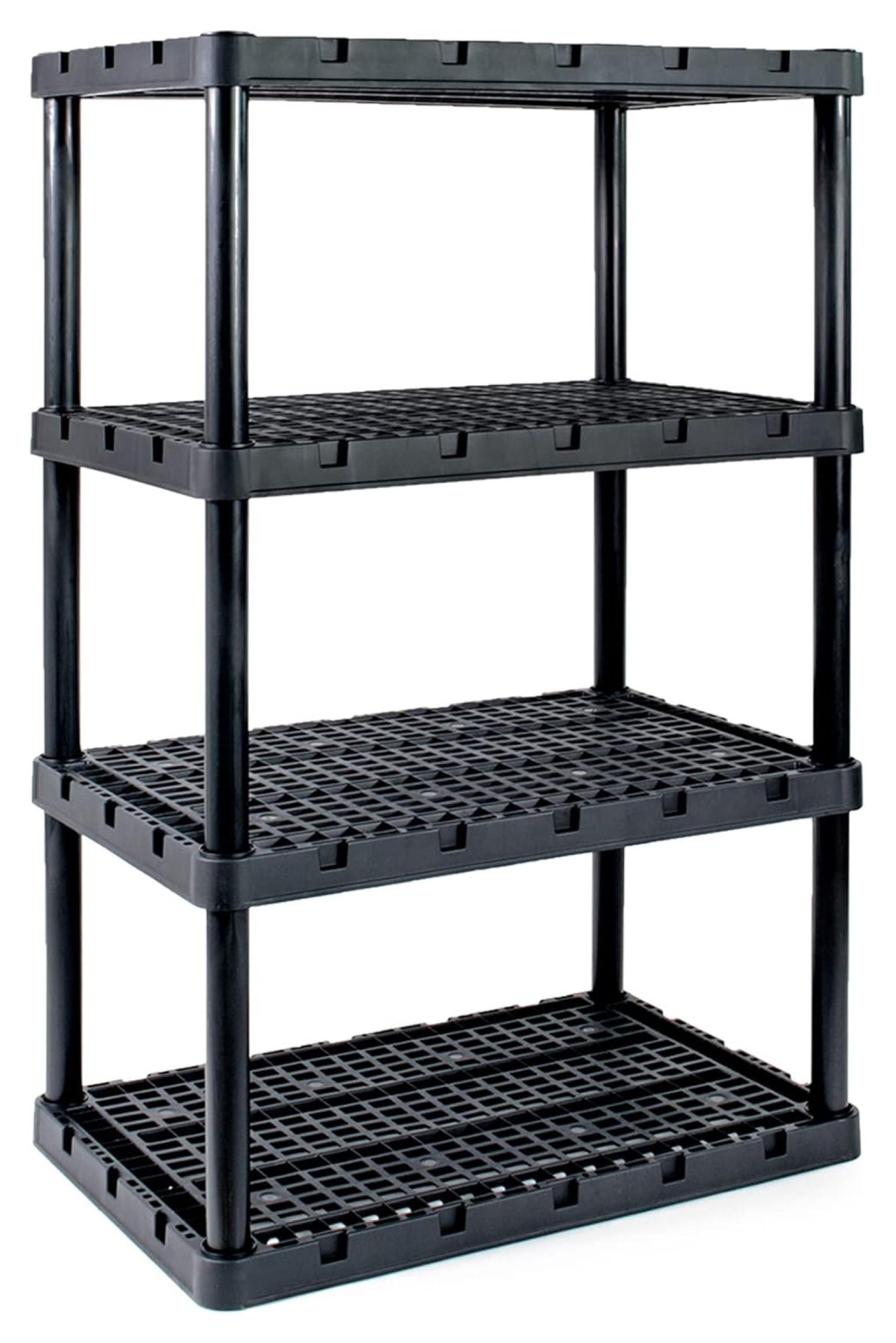 XL Storage Shelving, Heavy-Duty Knect-A-Shelf, 4 Shelves, Black 4 Shelf ...