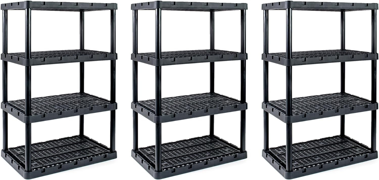 XL Storage Shelving, Heavy-Duty Knect-A-Shelf, 4 Shelves, Black ...