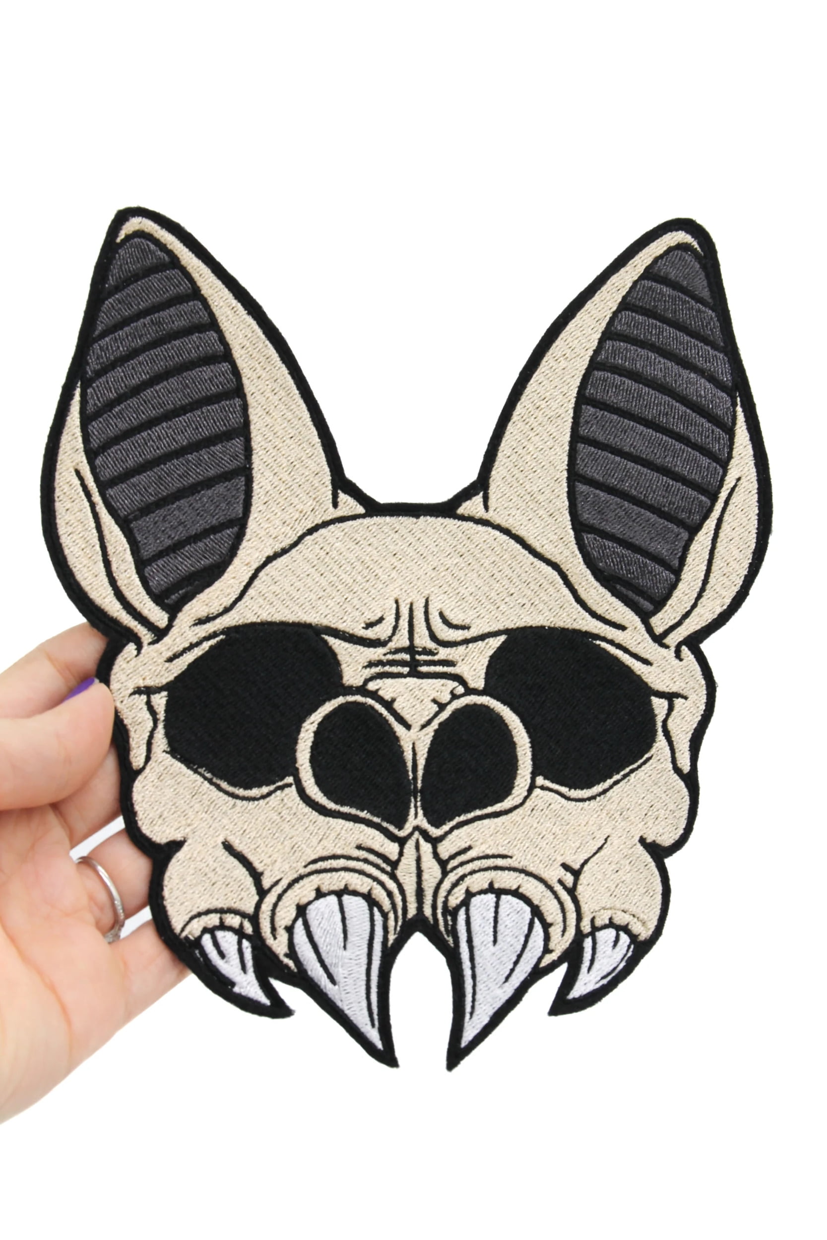 XL Vampire Bat Skull Iron On Embroidered Patch - Walmart.com
