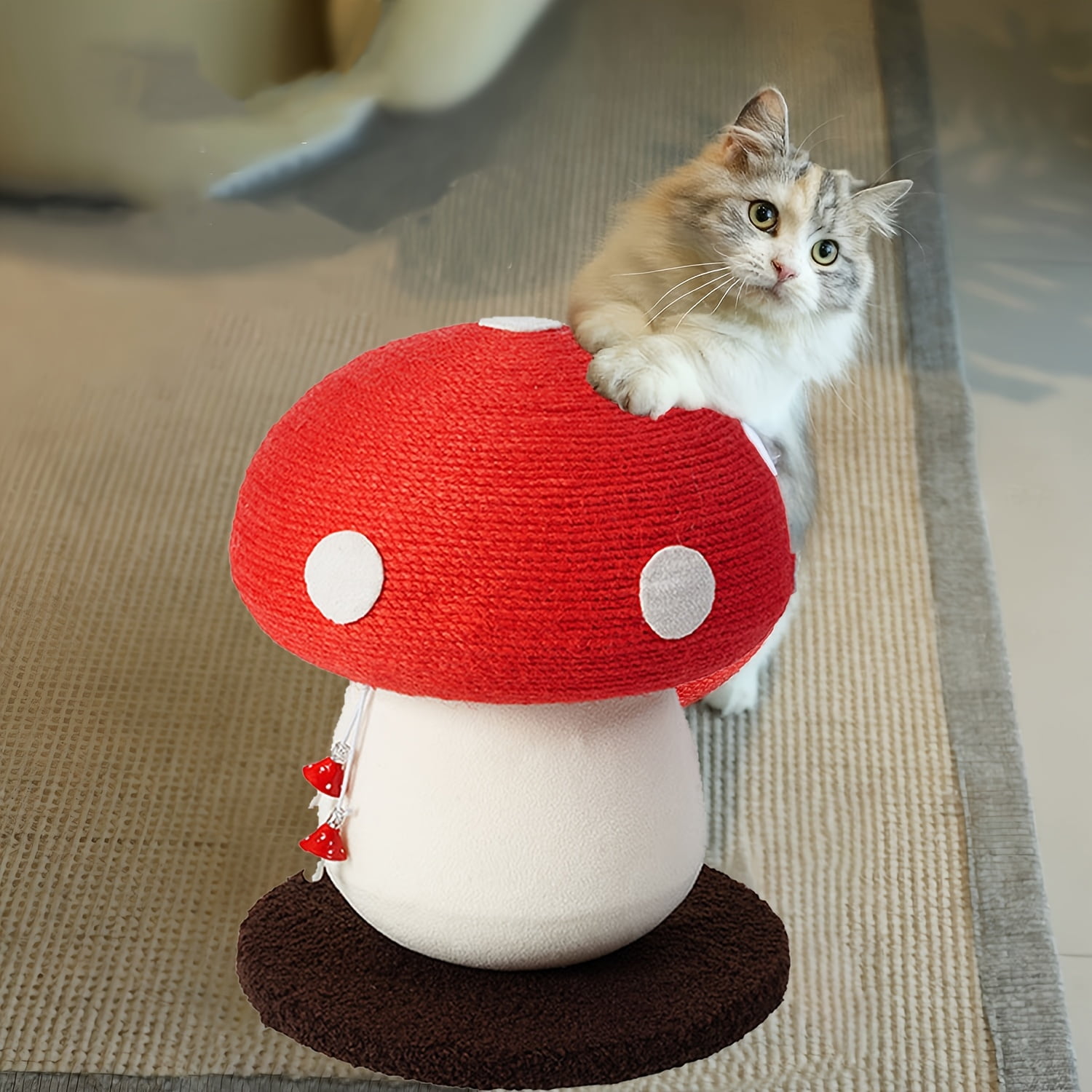 XL Vertical Sisal Mushroom Shape Cat Scratching Station, Cat Scratching ...