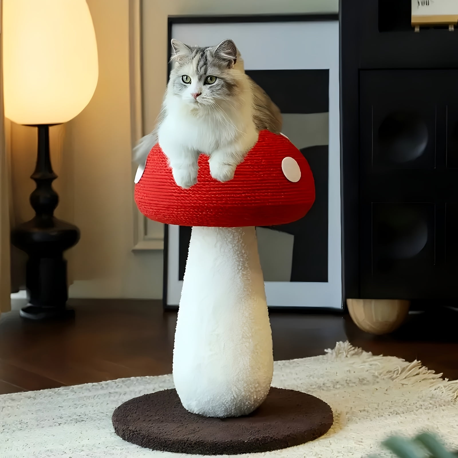 XL Vertical Sisal Mushroom Shape Cat Scratching Station, Cat Scratching ...