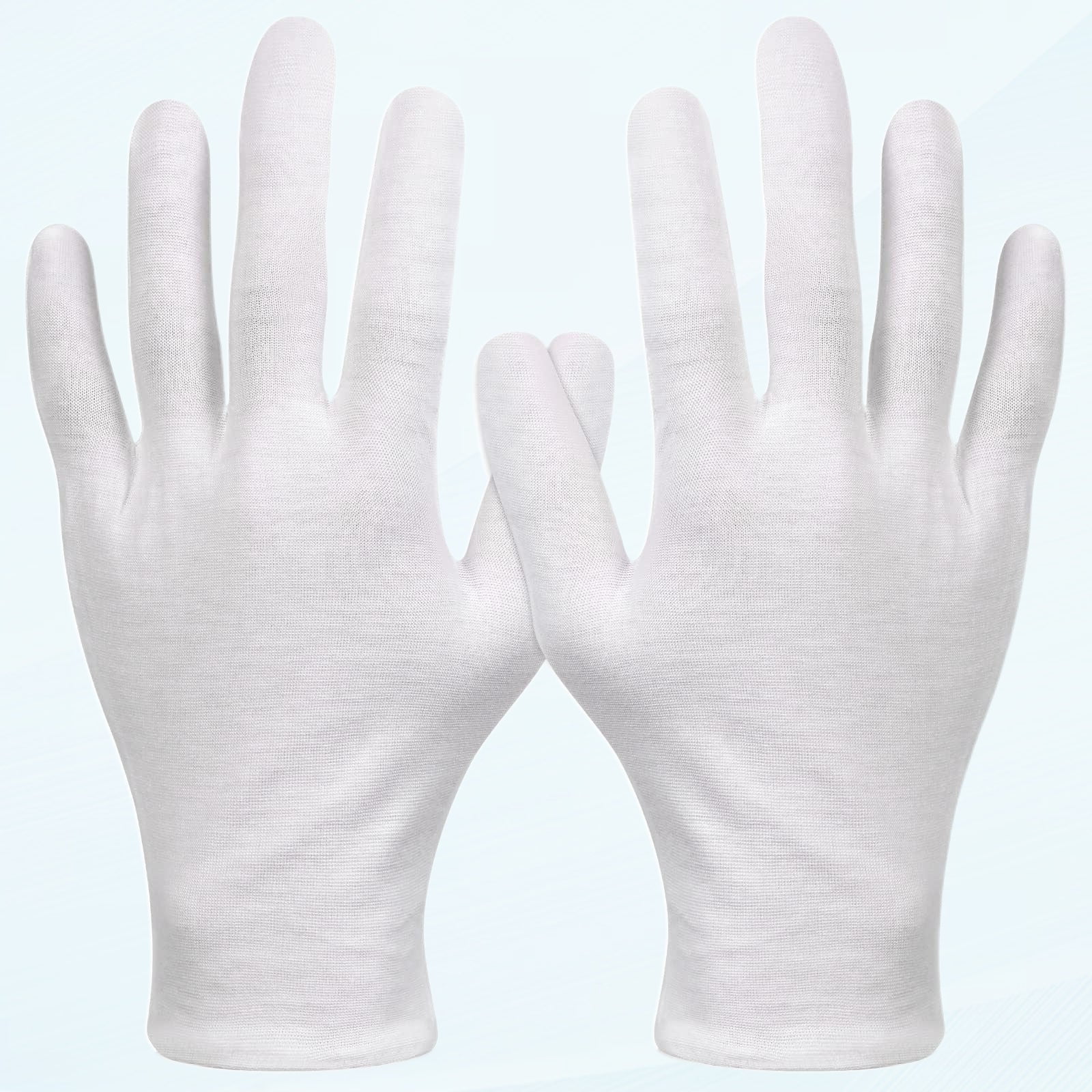 XL White Cotton Gloves, 6 Pairs, for Eczema, Hand Spa, Inspection ...