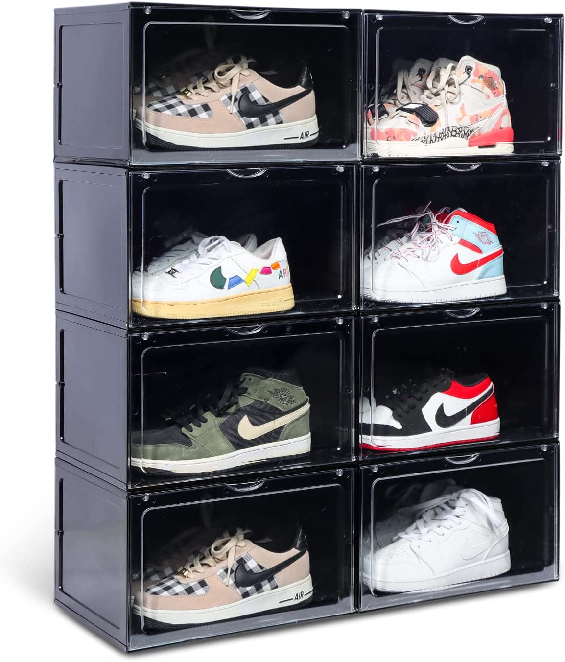 XL clear shoe storage boxes stackable, 8 Pack Large Shoe Boxes Clear ...
