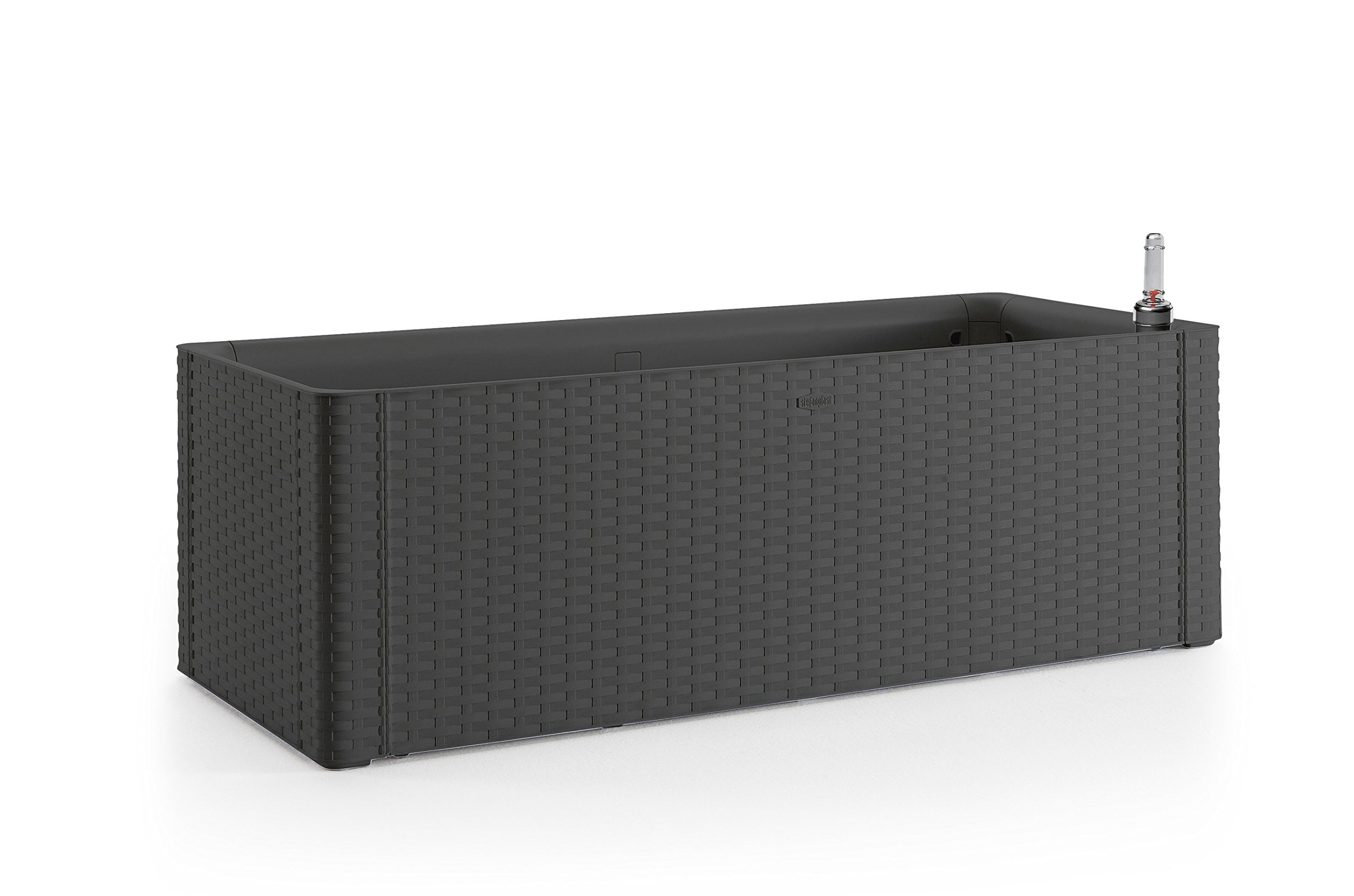XL planter box rectangular in rattan design made of plastic in ...
