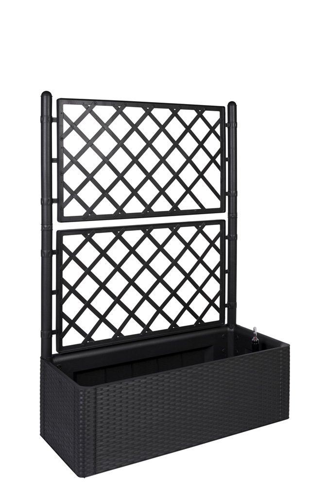 XL trellis, trellis with plant box in modern rattan look made of robust ...