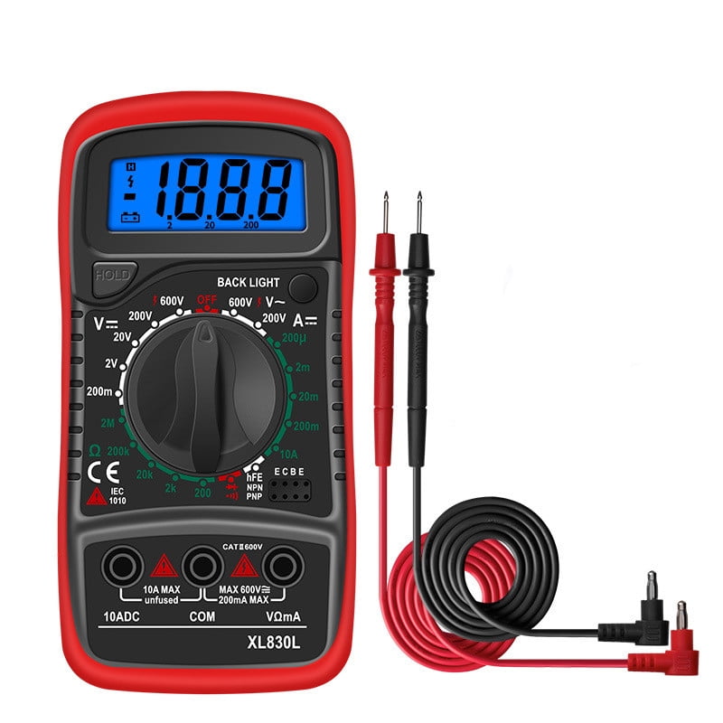 XL830L Handheld Digital Multimeter LCD Backlight Portable AC/DC Ammeter ...