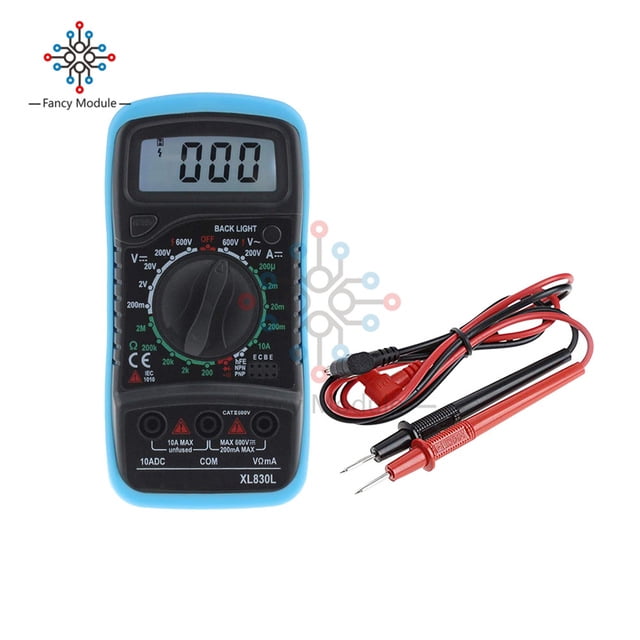 XL830L Multimeter LCD Backlight Portable AC/DC Ammeter Voltmeter Ohm ...