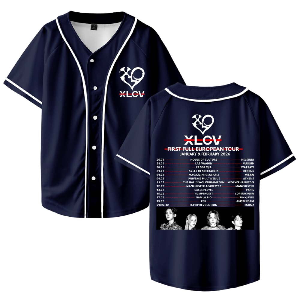 XLOV First Full European Tour 2026 Merch Baseball Jersey - Walmart.com