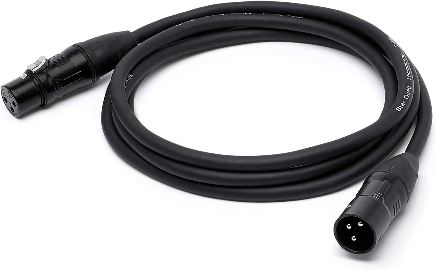 XLR 4-Conductor Star Quad Balanced Microphone Cable - 6-Foot, Black ...
