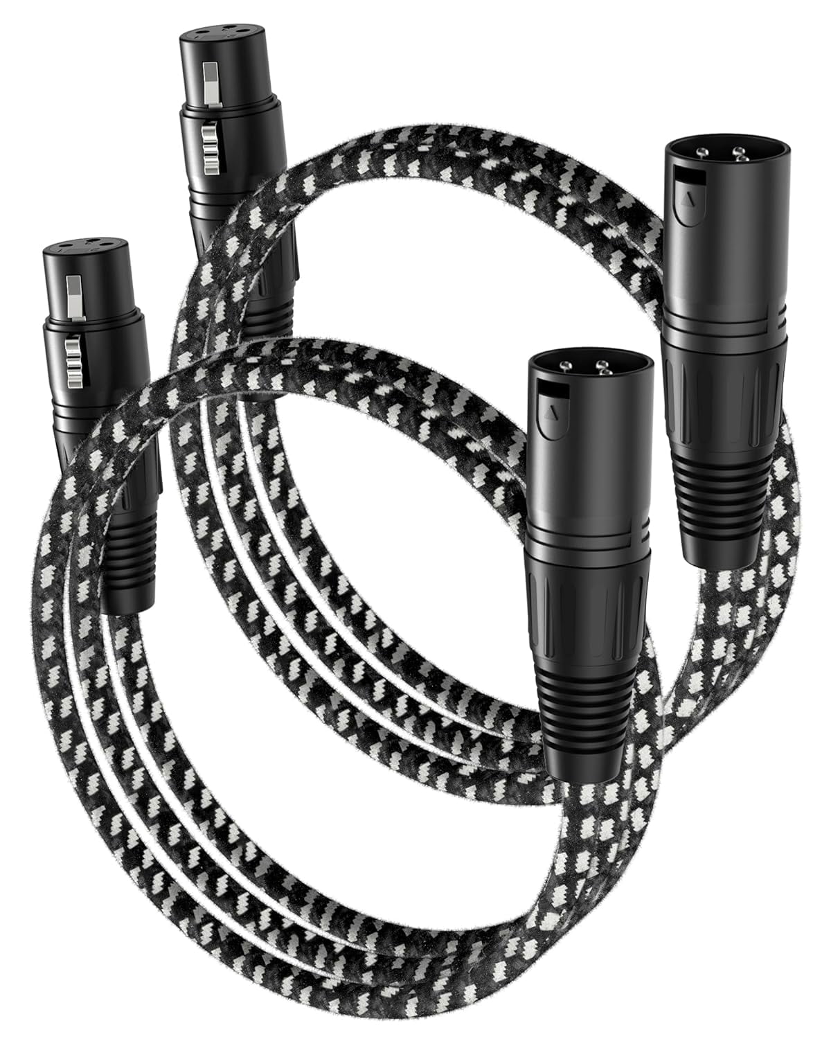 XLR Cable, 3.28ft 2 Pack Microphone Cable, XLR Male to Female Balanced ...
