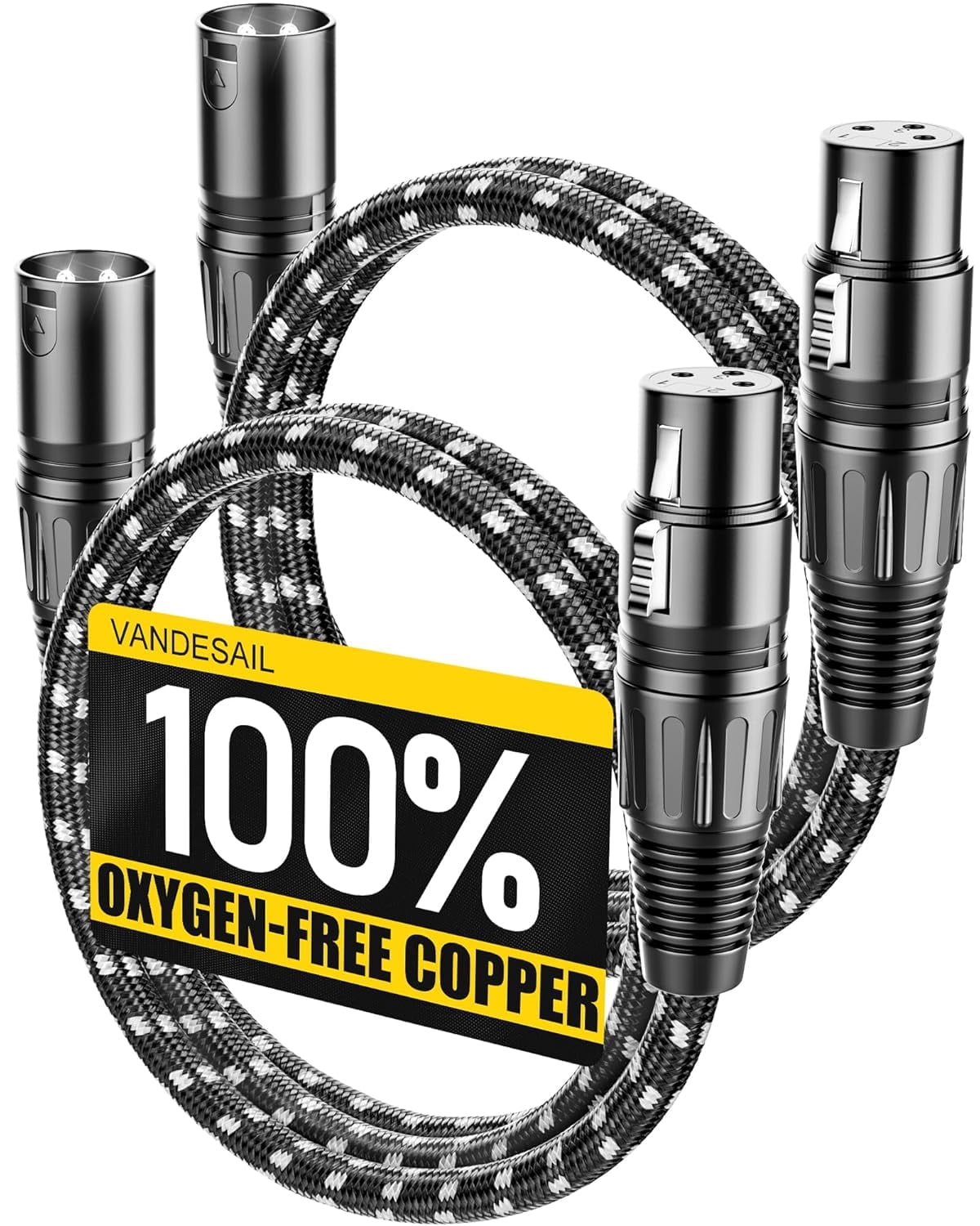 XLR Cables,2Pack Microphone Cable, XLR Male to Female Balanced ...