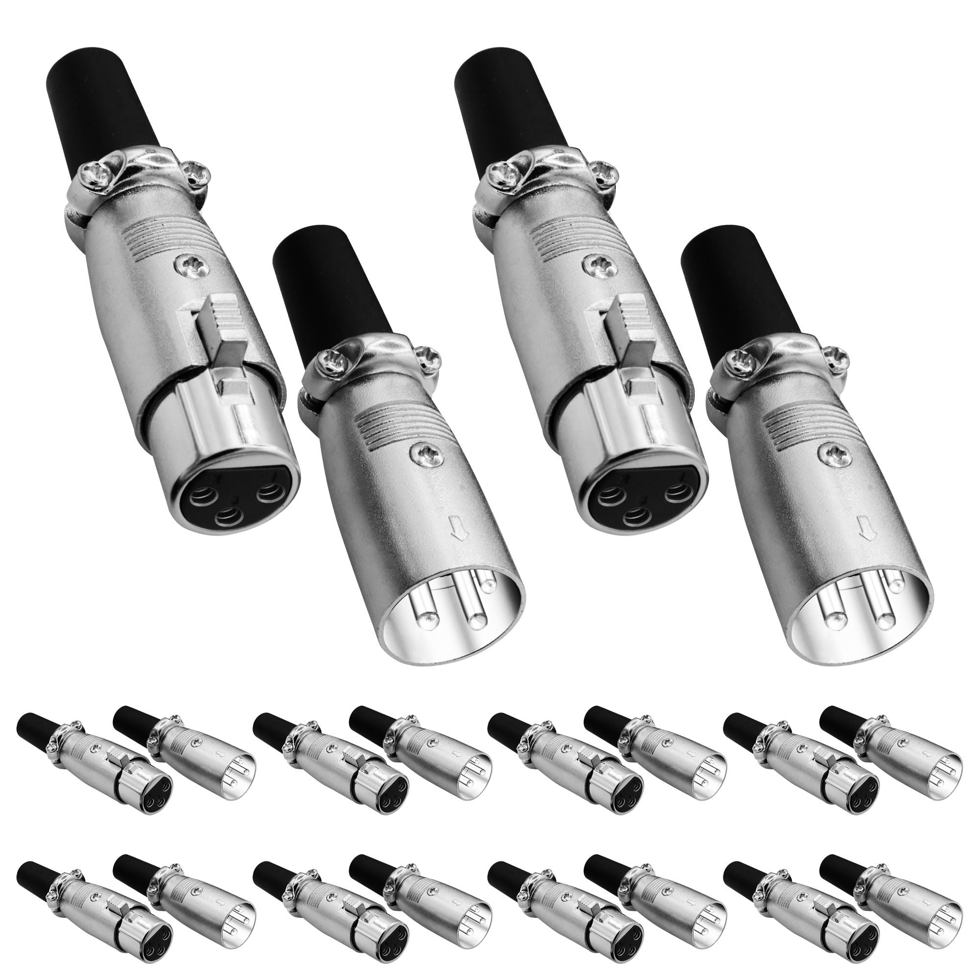 XLR Connector Male Female to 1/4 Audio Jack 3 Pin Secure Microphone ...