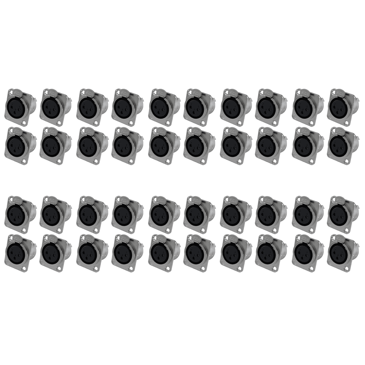 XLR Female 3 Pin - Panel Mount Jacks D Series Size XLR-F - 40 PACK ...