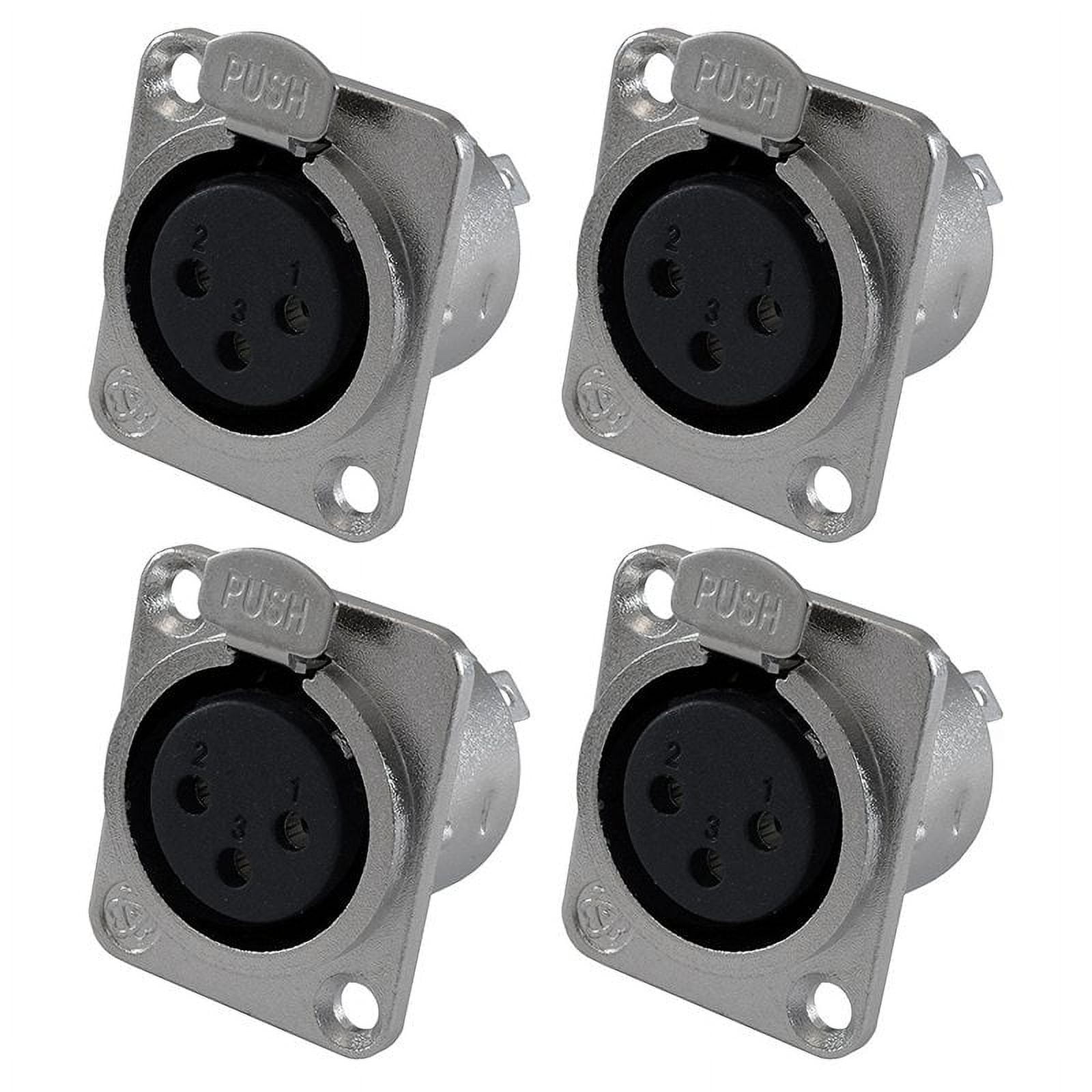 XLR Female Jack 3 Pin - Panel Mount Jacks D Series Size XLR-F - 4 ...