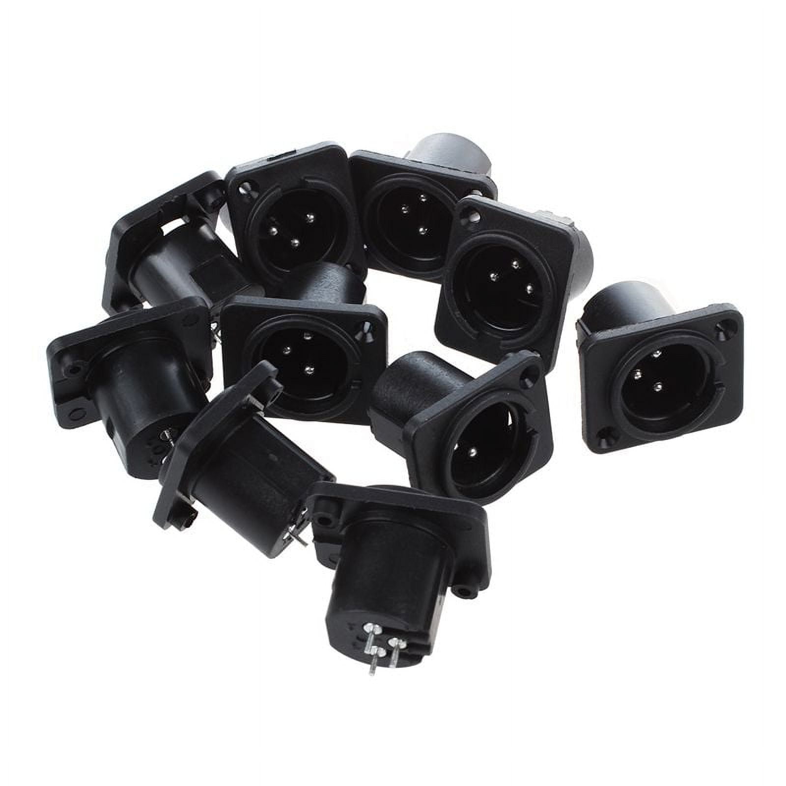 XLR Male Plug Straight Terminal Panel Mounted Connector 10 Pieces ...