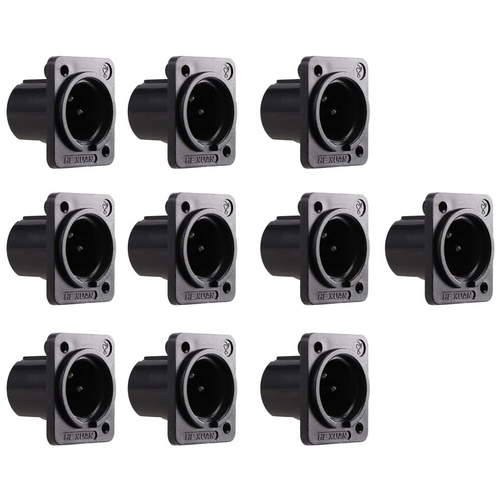 XLR Male Plug Straight Terminal Panel Mounted Connector 10 Pieces ...