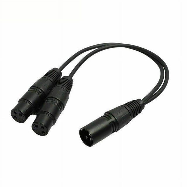 XLR Male Plug to Dual 2 Female Jack Y Splitter Mic DJ Cable Adaptor 16 ...