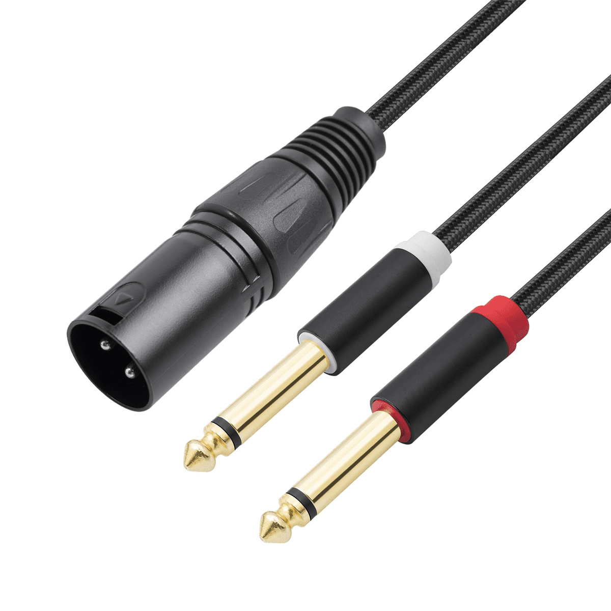 XLR Male to Dual 6.35mm Plug Audio Microphone Cable Microphone Cable ...