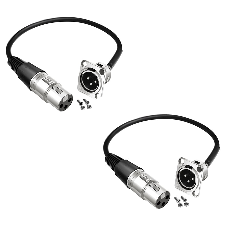 XLR Pass Through Cable, No Solder, for Stage Box, Patch Panel, Floor ...