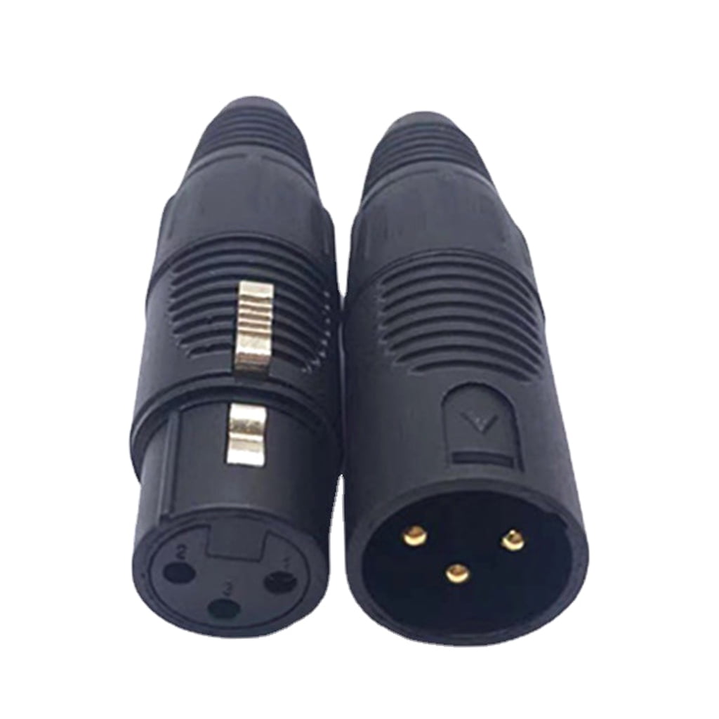XLR Plug Cannon Connector 3 Pin Male/Female Adapter for Audio Cable ...