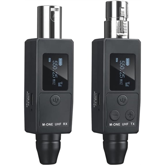 XLR Transmitter and Receiver Plug-on Wireless Microphone System for ...