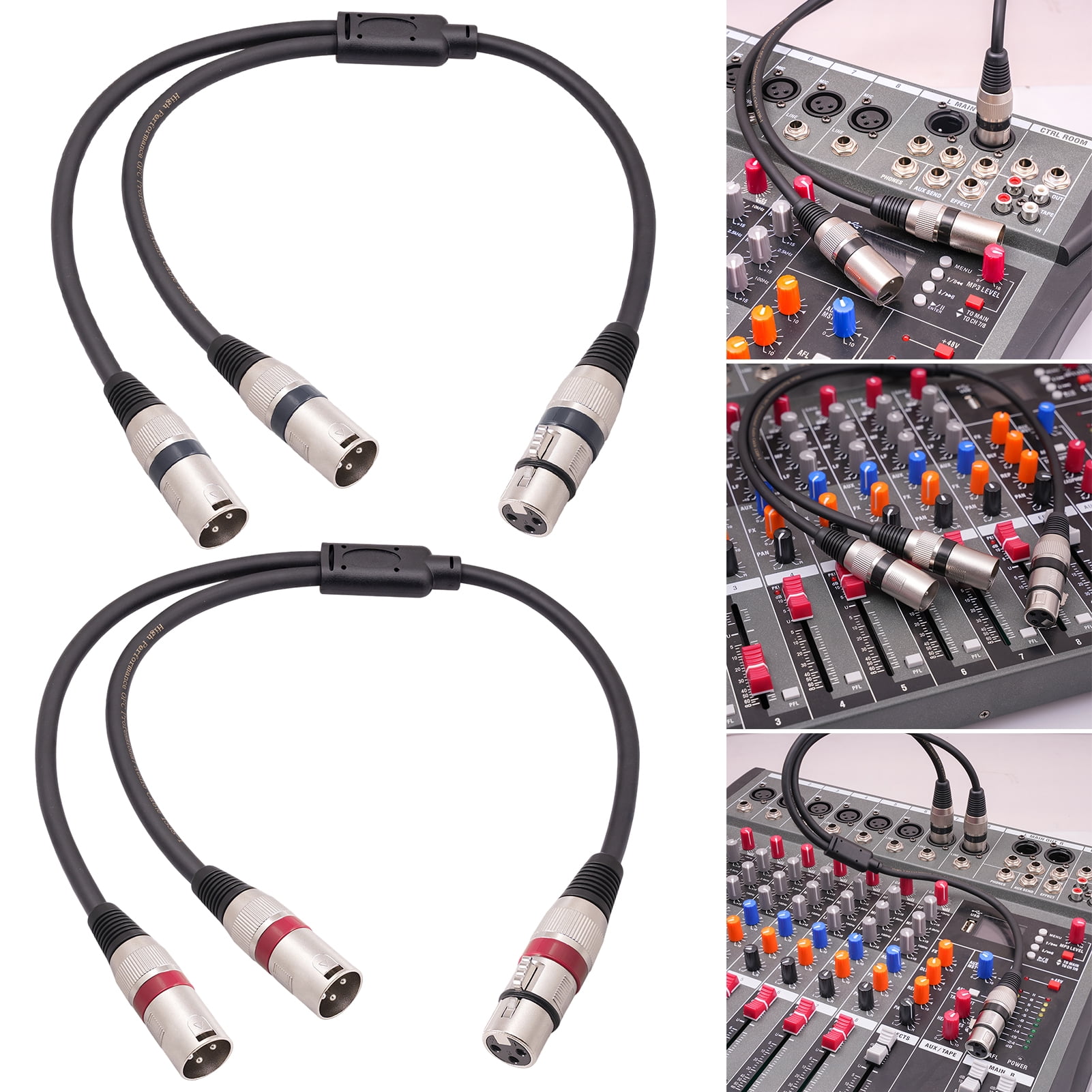 XLR Y-Splitter Cable XLR Male to Dual XLR Female Y-Splitter 3Pin ...