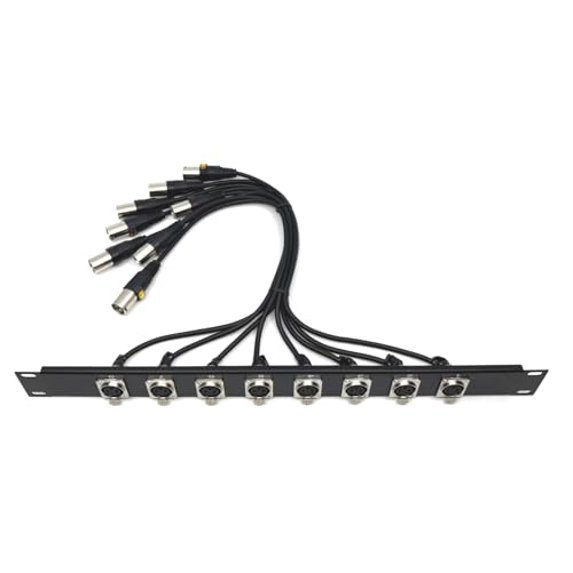 XLRM3 19" Cable to XLRF3 Panel Mount Assembly, 1U 19" Rack Panel ...