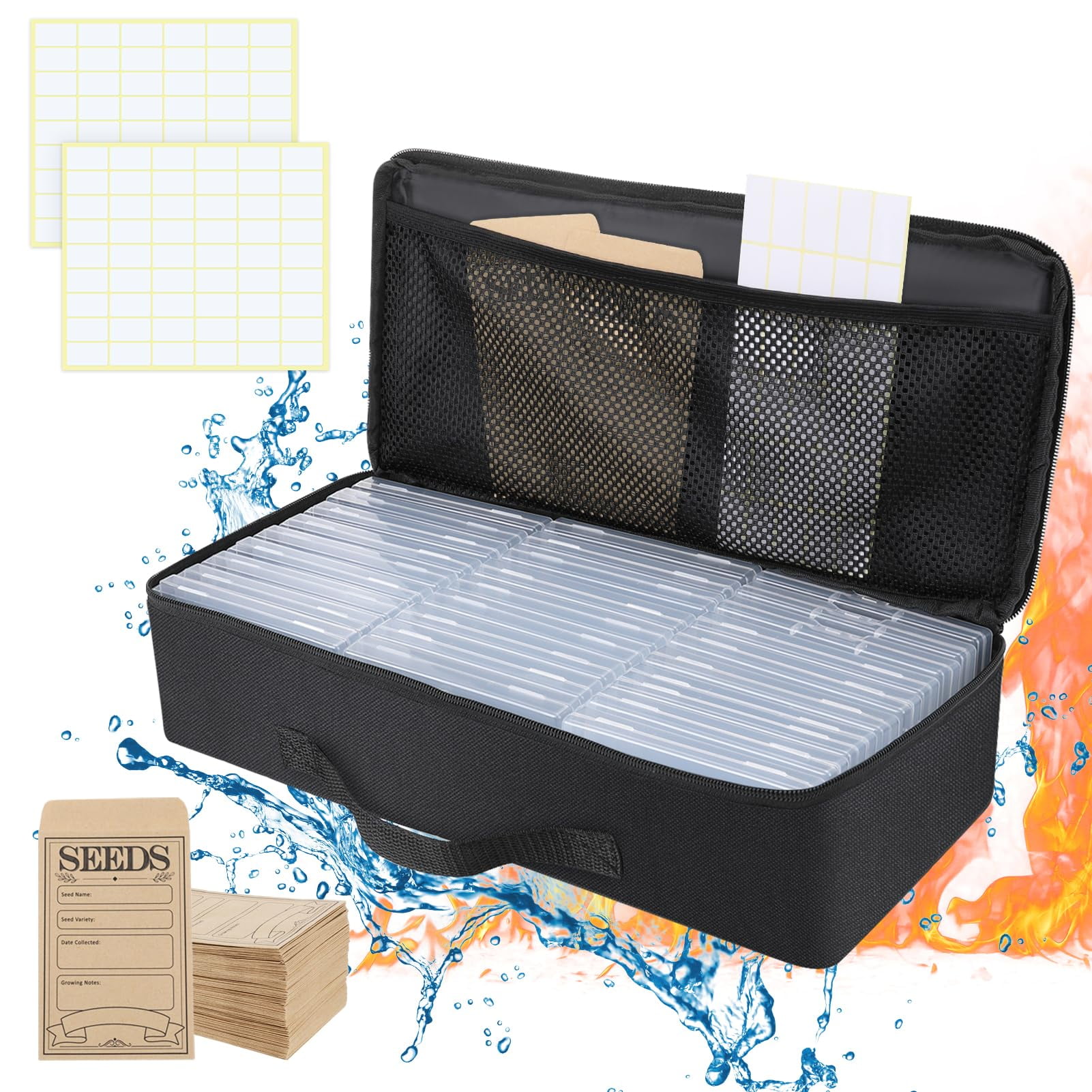 XLSXEXCL 27 SlotsTRDN Seed Storage Organizer Box, Garden Seed Packet ...