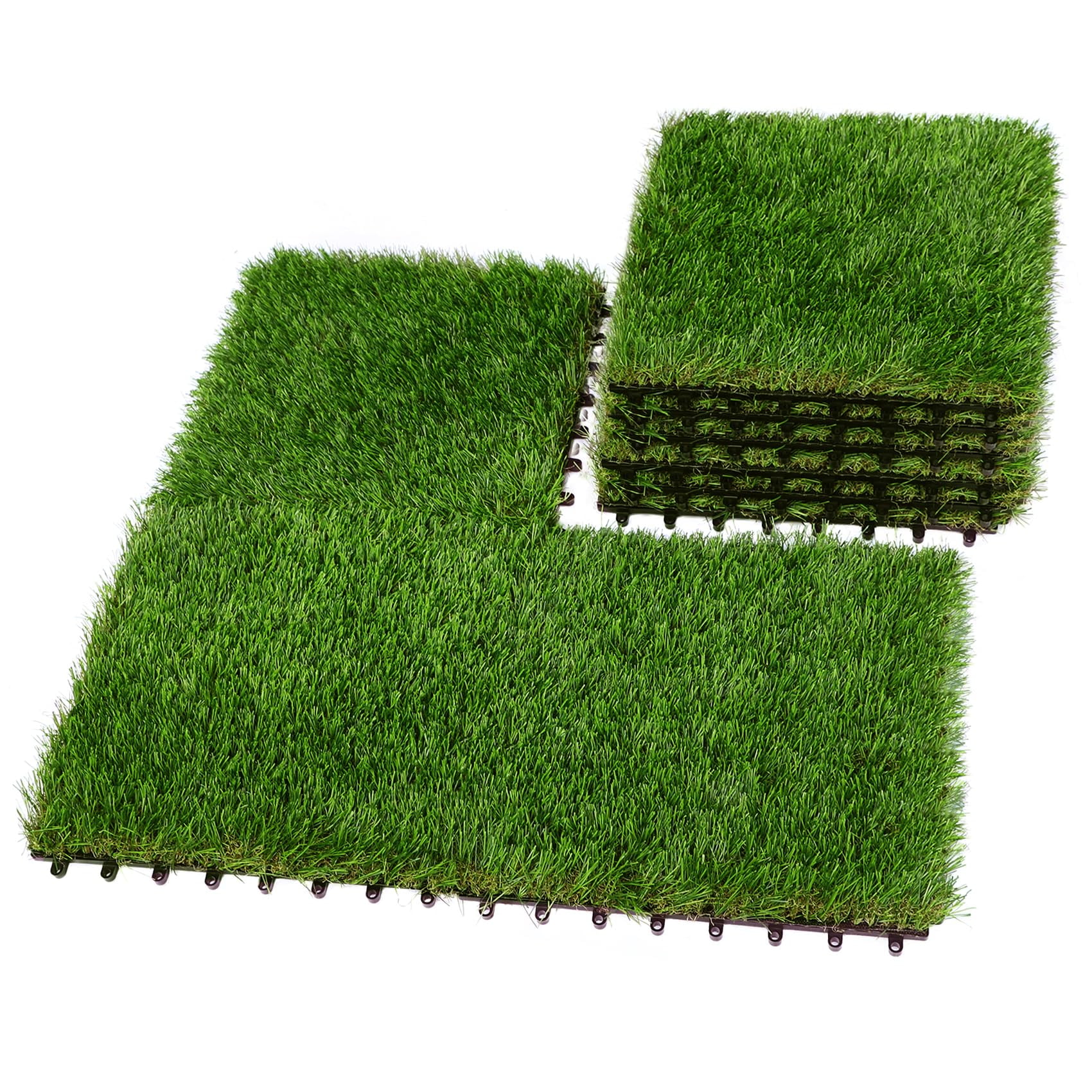 XLX TURF Interlocking 12" YPF5 x 12" Artificial Grass Turf Tiles 9 Pack ...