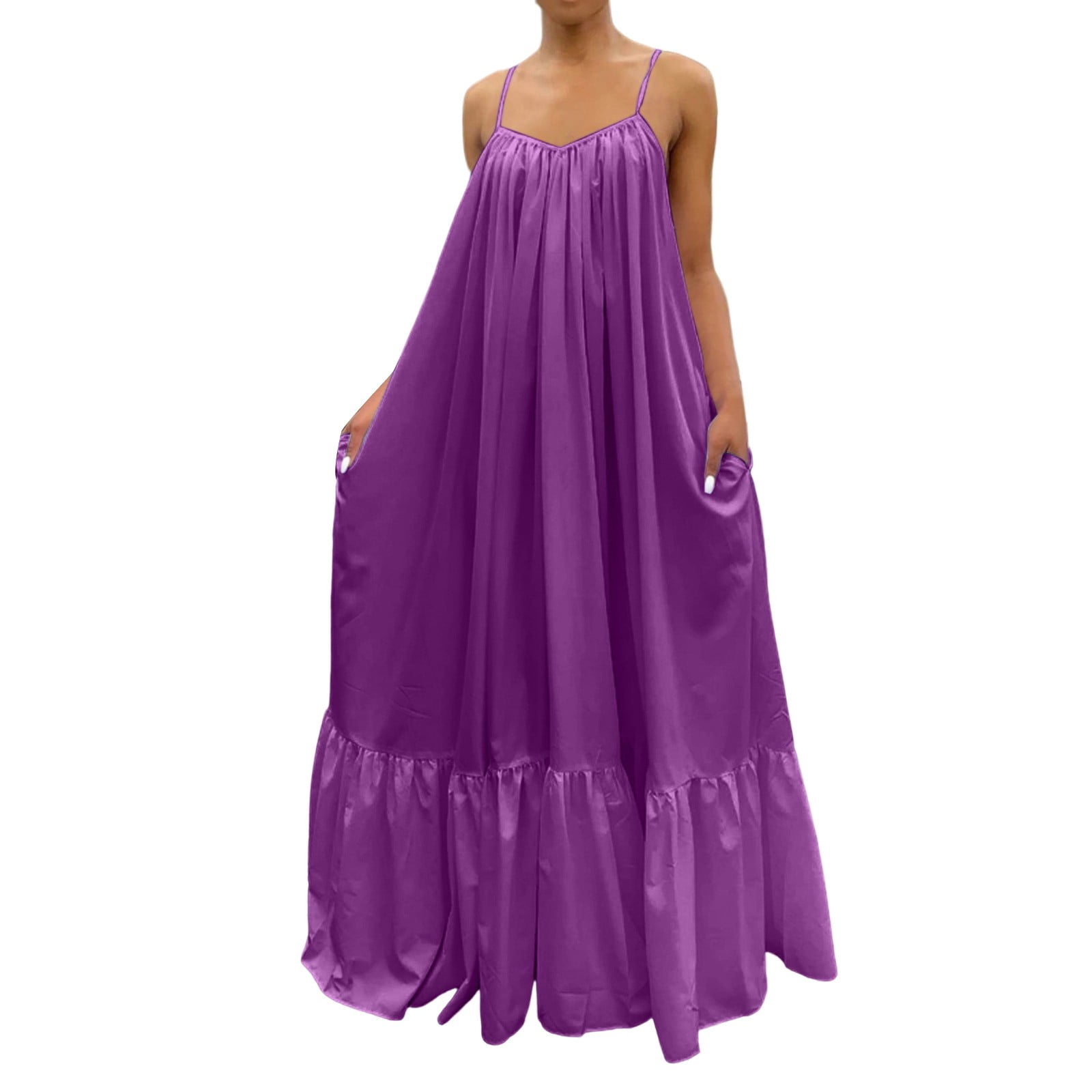 Xlzwnu Womens Dresses Sundresses For Women 2024 Purple Dress For Woman