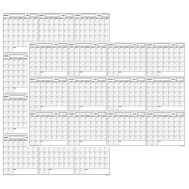 SwiftGlimpse XLarge Erasable Undated Wall Calendar Planner, Wet & Dry ...