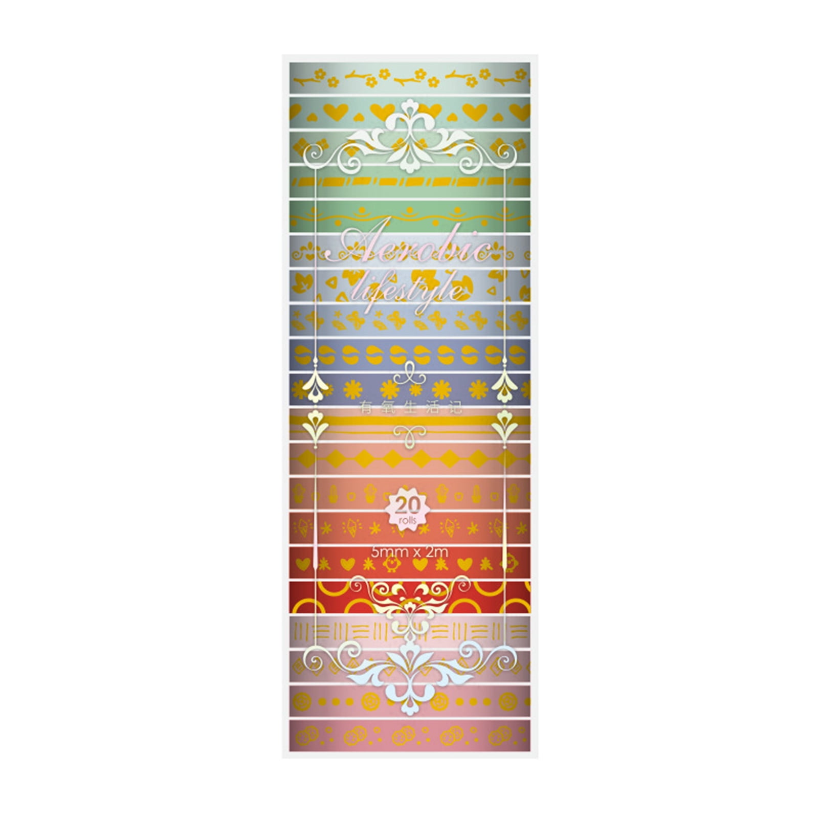 XM Culture 20 Rolls Washi Tape Hot Stamping Adhesive Sticky Retro Clear ...