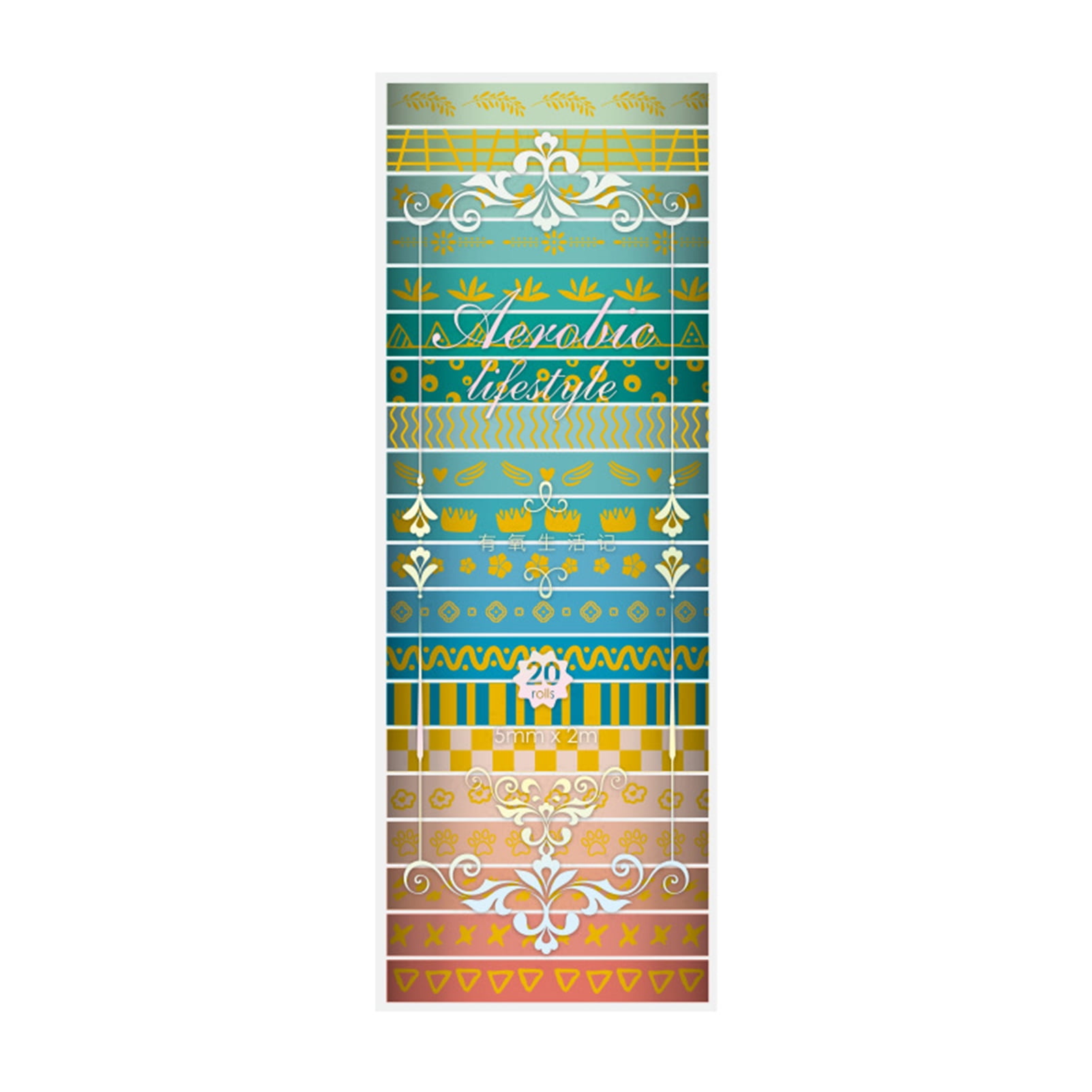 XM Culture 20 Rolls Washi Tape Hot Stamping Adhesive Sticky Retro Clear ...