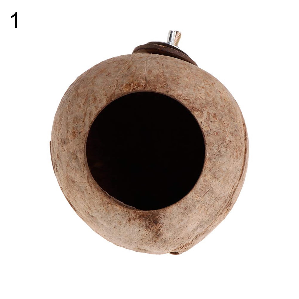 XM Culture Coconut Shell Parrot Birds Nest Fixed Swing Bed Cave Toy ...