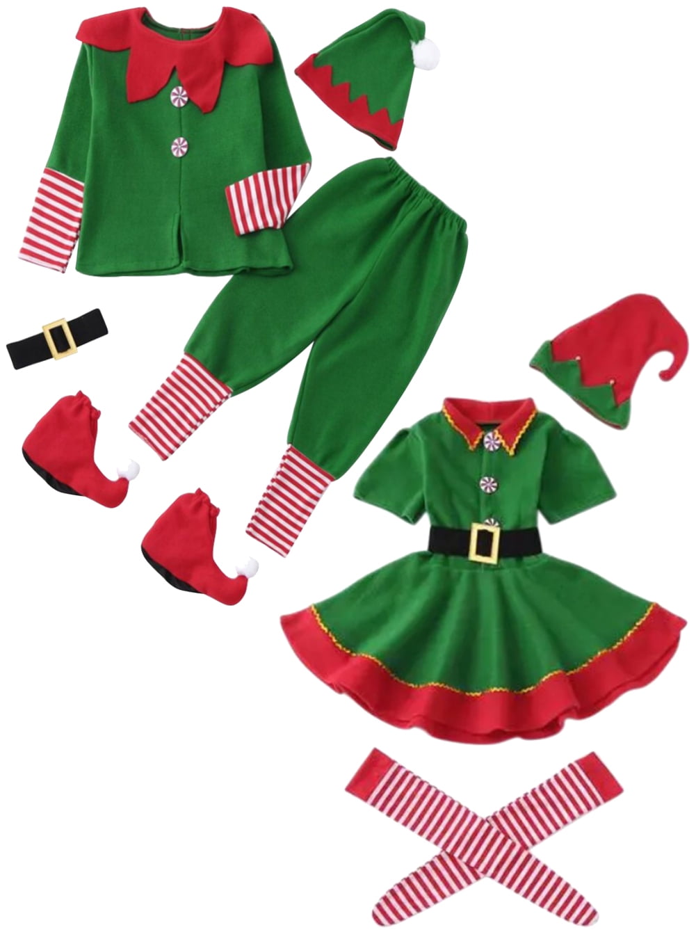 XMAS Family Matching Baby Kids Adult Male Christmas Elf Costume - 5 ...