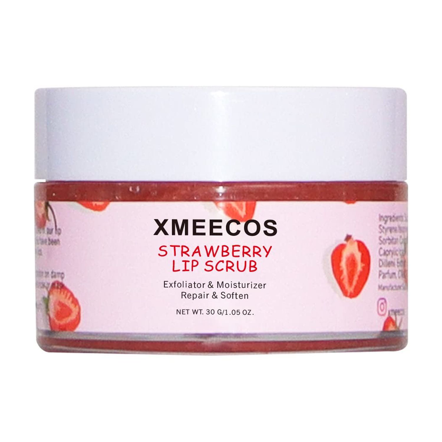 XMEECOS Strawberry Lip Scrub Exfoliating Moisturizing and Repairing and ...