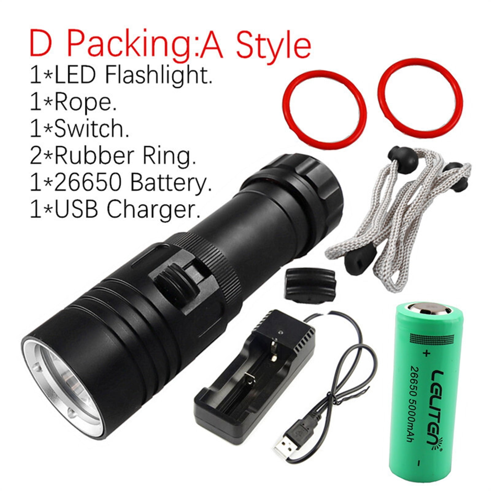 XML-L2 LED Sea Diving Submarine Yellow Light Waterproof Flashlight ...