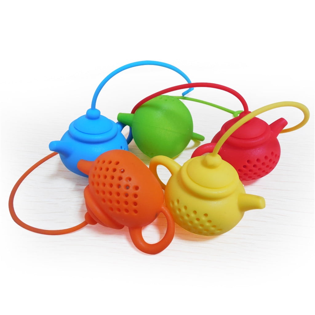 XMMSWDLA 1pack Creative Silicone Tea Infuser Teapot Shape Tea Filter ...